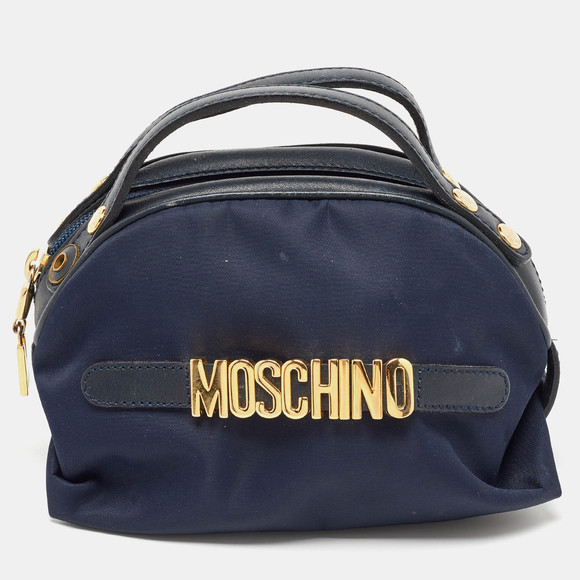 Moschino | Bags | Moschino Blue Nylon And Leather Baguette Bag | Poshmark